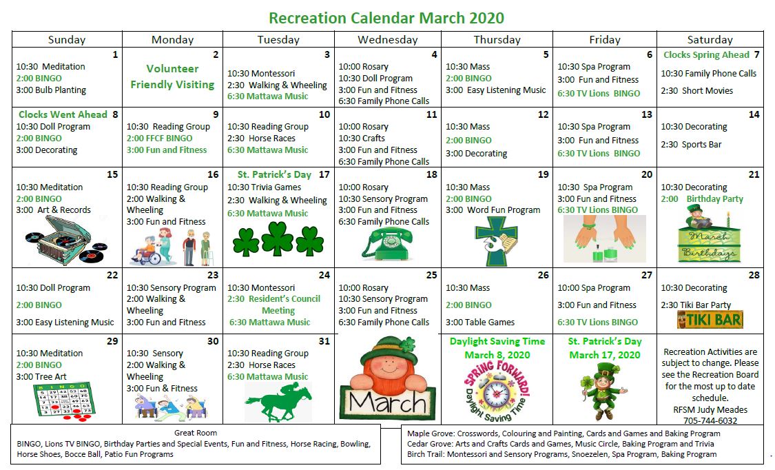 Calendar of Events